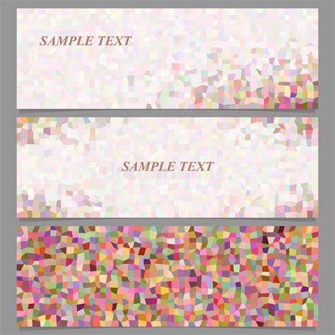 Colored Abstract Rectangle Pattern Banner Set Stock Vector Illustration Of Layout Oblong