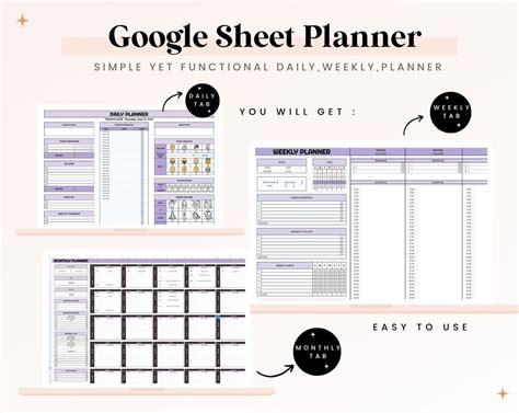 Daily Weekly Schedule Spreadsheet Daily Planner Google Sheets Template Daily Checklist Weekly