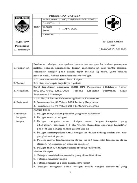 Pemberian Oksigen Pdf