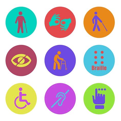 Letreros Brillantes Para Personas Con Necesidades Especiales Conjunto