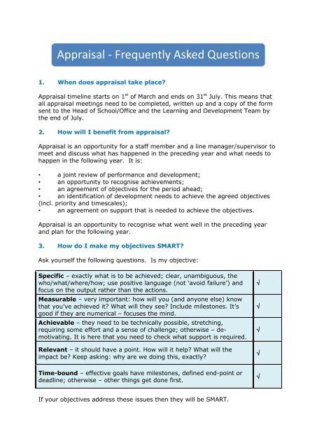 Appraisal Frequently Asked Questions