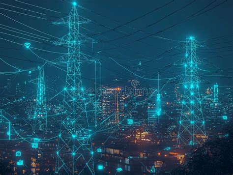 With Encrypted Data Streams Displaying Secure Power Transmission A