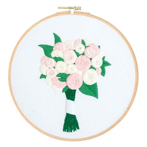 Diy Stamped Embroidery Starter Kit Embroidery Bouq Grandado