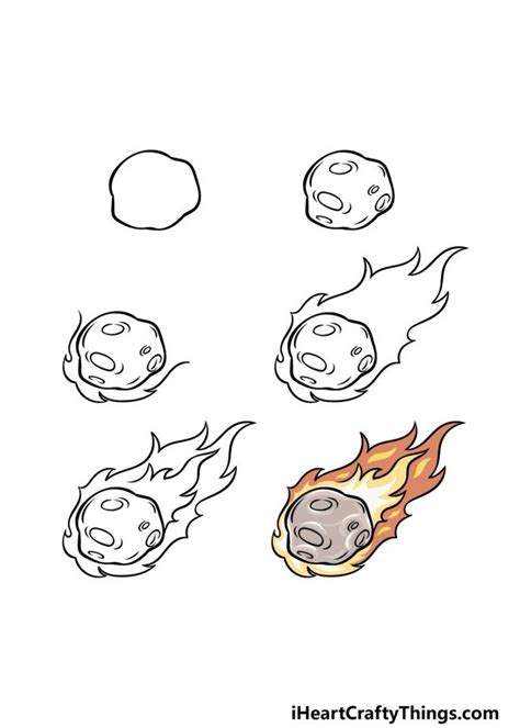 Meteor Drawing How To Draw A Meteor Step By Step