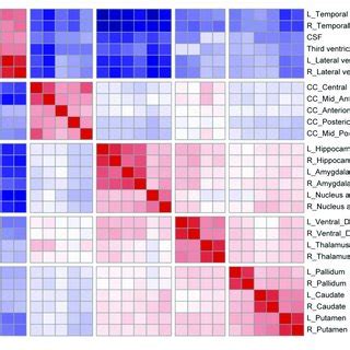 Hierarchical Clustering And Correlation Heatmap Of 27 Subcortical