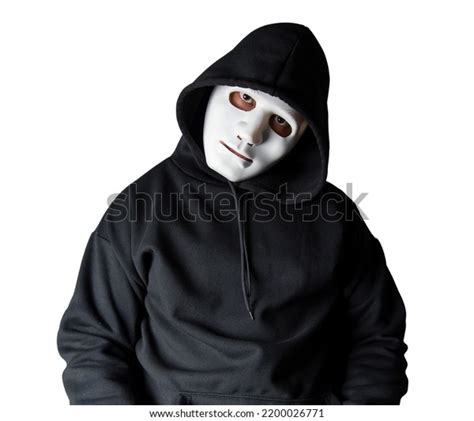 Portrait Anonymous Hacker Wearing Mask Black Stock Photo Shutterstock