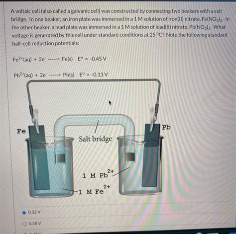 Solved A Voltaic Cell Also Called A Galvanic Cell Was