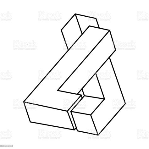 Optical Illusion Object Unreal Geometric Figure Vector Impossible Shape Sacred Geometry Stock