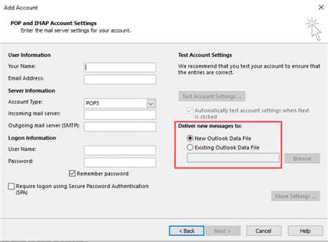Manually Add POP Or IMAP Accounts To Outlook