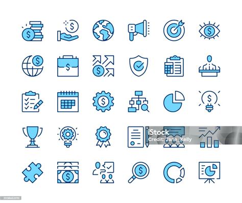 시작 아이콘이 설정되었습니다 벡터 라인 아이콘입니다 파란색 윤곽선 획 기호입니다 현대적 개념 0명에 대한 스톡 벡터 아트 및 기타 이미지 Istock
