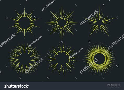 Sunburst Linear Sparkling Sun Sunlight Explosion Stock Vector Royalty
