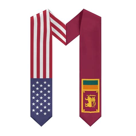 More Design Graduation Shawl Sri Lanka Flag And United States Flag Stole
