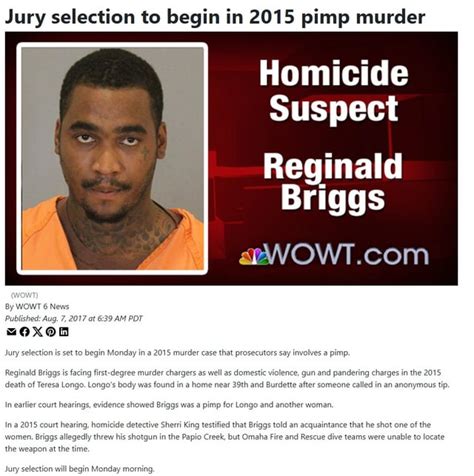 Pimp Reginald Briggs Shot And Killed Sex Worker Girlfriend Teresa Longo R Justice4victims