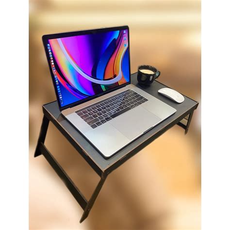 Suporte Mesa Notebook Apoio Colo Sofá Cama Madeira Mdf Portátil Bandeja Dobrável Shopee Brasil