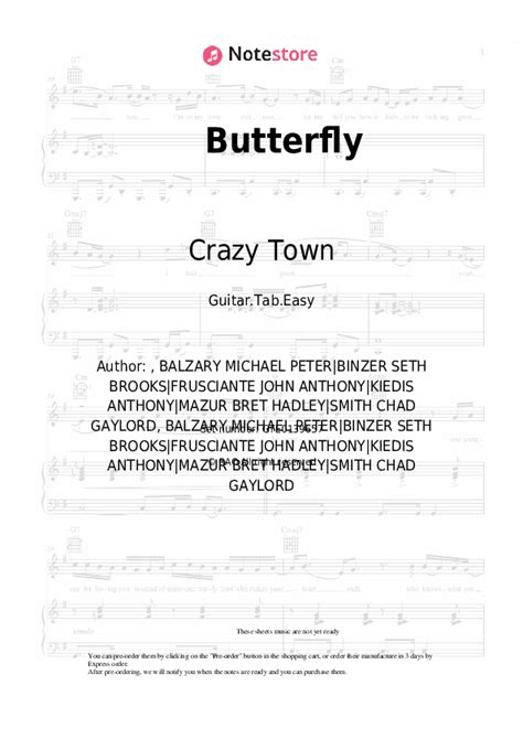 Butterfly Crazy Town Easy Guitar Tabs At Note Guitartab