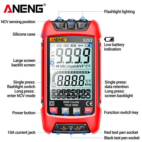 ANENG SZ02 мультиметр цифровой автоматический тестер multimeter ...