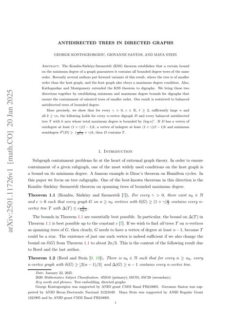 Pdf Antidirected Trees In Directed Graphs