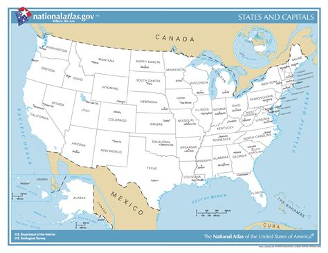 Free Printable United States Map With Capitals Adams Printable Map