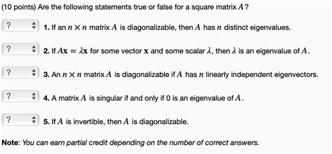 Solved 10 Points Are The Following Statements True Or