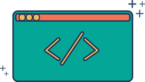 Programming Icon Illustration Glyph Style Design With Color And Plus Sign PNG