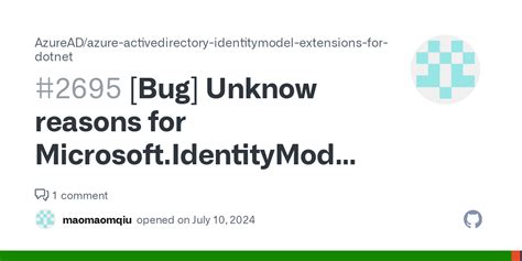 Bug Unknow Reasons For Microsoftidentitymodeltokens
