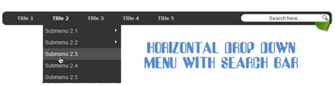 Create Horizontal Navigation Menu With Drop Down Submenus Using Css