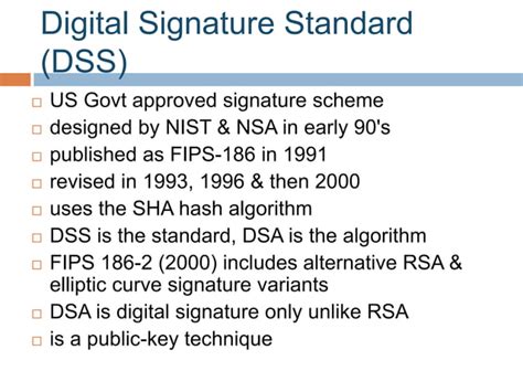 Digital Signature Standard Ppt Technology And Computing