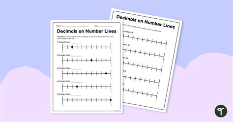 Plotting Decimals Number Line Worksheet Teach Starter Worksheets