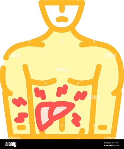 Liver Man Disease Color Icon Vector Illustration Stock Vector Image