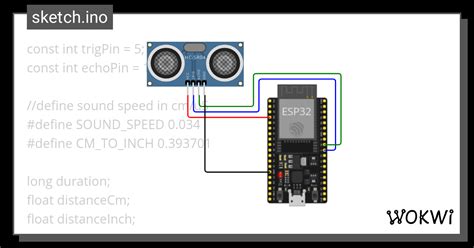Ultrasonicsensor Esp32 Wokwi ESP32 STM32 Arduino Simulator