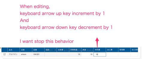 Question How To Stop Incrementdecrement By Up Arrow Key Down Arrow Key When Number Cell Is
