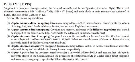 solved problem 1 15 pts] suppose in a computer storage