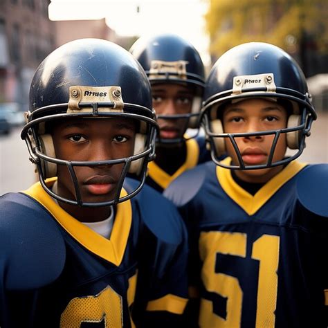 Premium Photo American Football Players In Uniforms