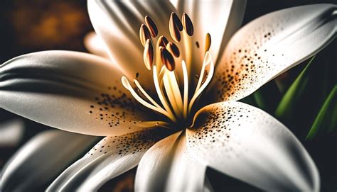 Premium Photo Lily Flower On A Dark Background Generative Al