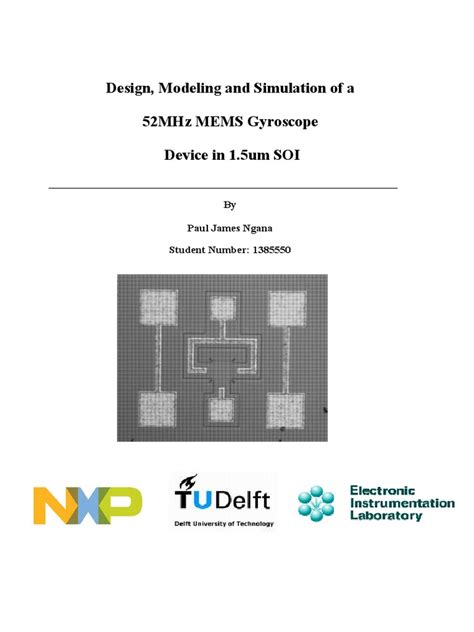 Design Modeling And Simulation Of A 52mhz Mems Gyroscope Device In 1