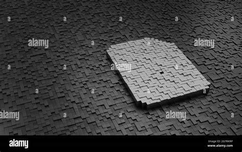 3d Rendering Metal Cubes In Shape Of Symbol Of Paper With Bent Corner And X Letter Light Silver
