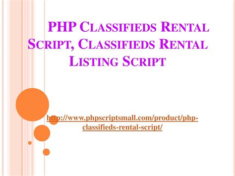 Ppt Php Classifieds Rental Listing Script Powerpoint Presentation