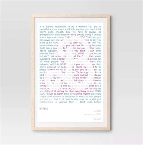 Barbie Movie Script Art Glorias Monologue Etsy Barbie Movies