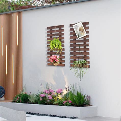 Millwood Pines Daevyn 2 Pcs Wooden Hanging Planter Rack Wayfair