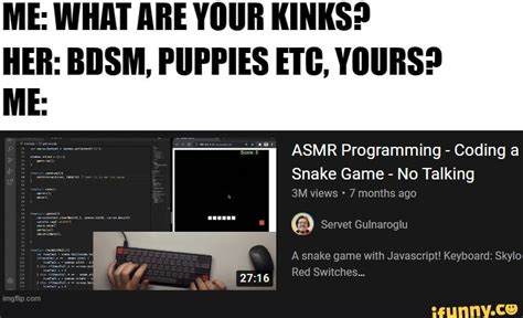 ASMR Programming Coding A Snake Game No Talking ME WHAT ARE YOUR KINKS HER BDSM PUPPIES