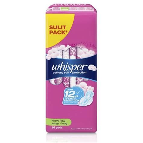 Whisper Napkin Long Heavy Flow Wings 16 Pads Lazada Ph