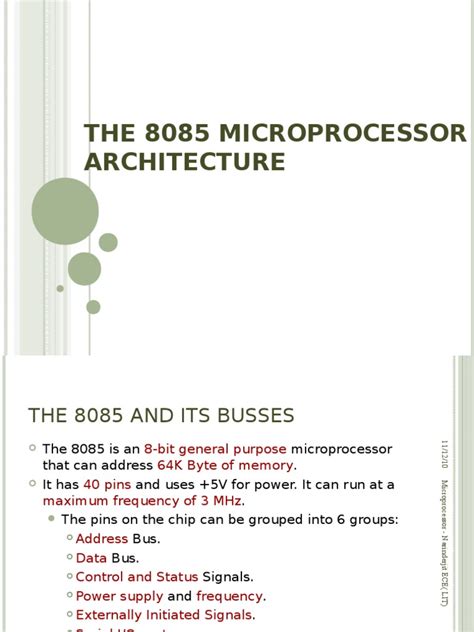 The 8085 Microprocessor Architecture Pdf Central Processing Unit Input Output