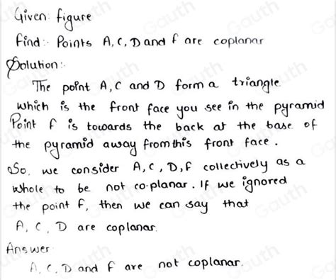Solved Are Points A C D And F Coplanar Explain Math