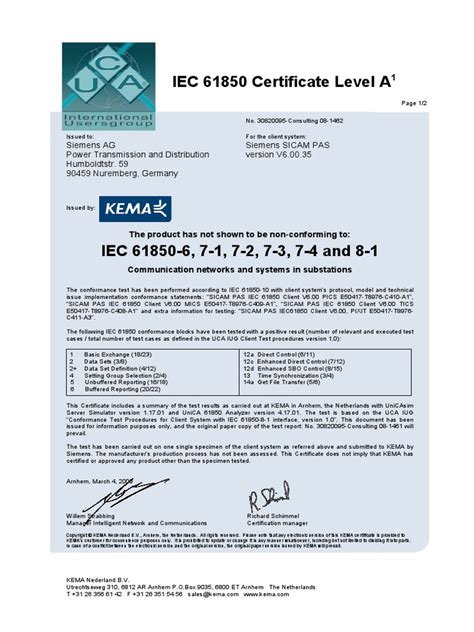 08 1462 Siemens Sicam Pas Certificate Areas Of Computer Science