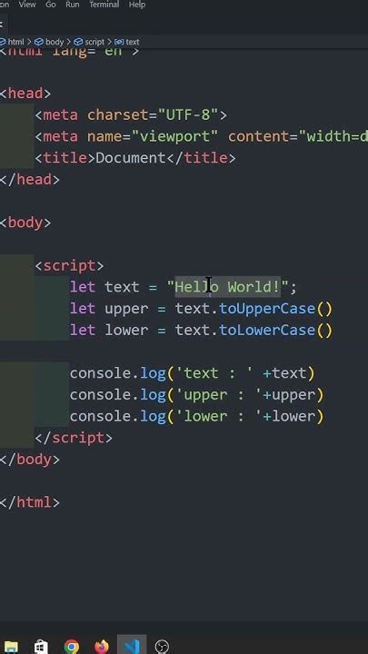 Javascript Uppercase And Lowercase String Method Shorts Youtube