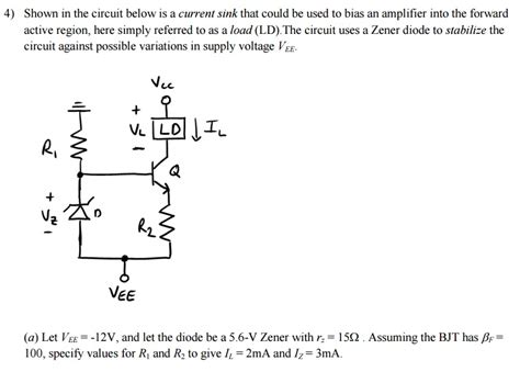 Solved Shown In The Circuit Below Is A Current Sink That Chegg Com