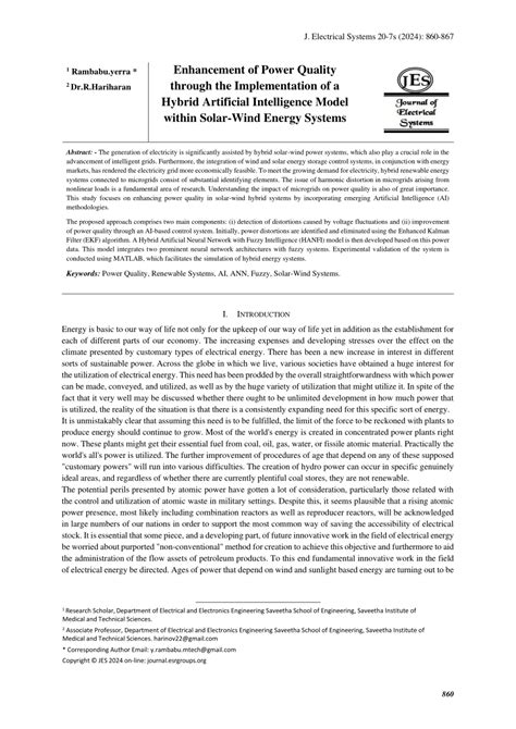 Pdf Enhancement Of Power Quality Through The Implementation Of A Hybrid Artificial