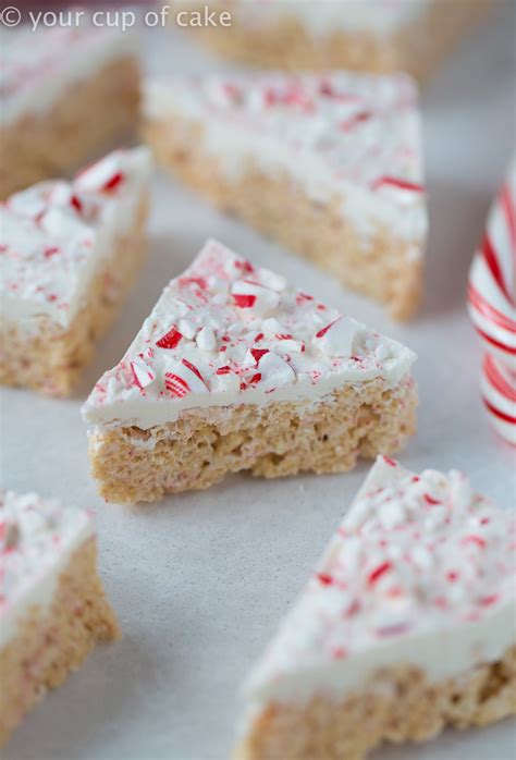 Peppermint Bark Rice Krispie Treats Your Cup Of Cake