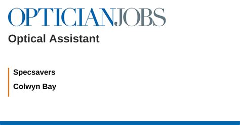 Optical Assistant Job With Specsavers 1402217907
