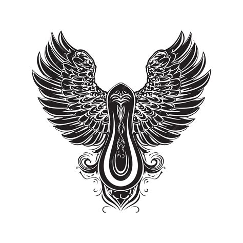 Concept De Logo Vintage Aile Angélique Couleur Noir Et Blanc